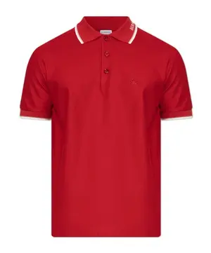 Burberry Burberry EKD Embroidered Short Sleeved Polo Shirt Red