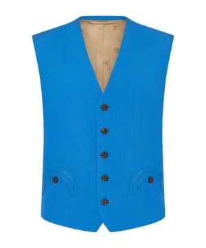 BLAZÉ MILANO Single-breasted Front Pocket Waistcoat - Blue