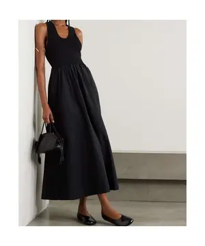 ST. AGNI Sleeveless U-neck Wide Strap Dress