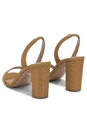 AQUAZZURA So Nude Block Sandals - Brown