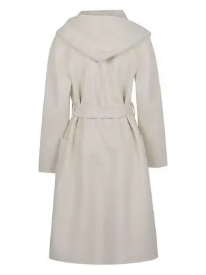 P.a.r.o.s.h Hooded Belted Coat - White