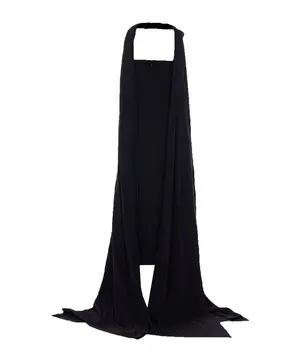 Solace Martine Shawl Detail Sleeveless Dress With Back Slit - Black