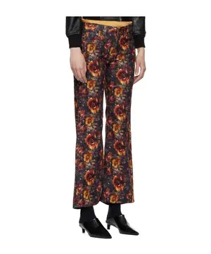 R13 Joan Flared Cropped Jeans - Black