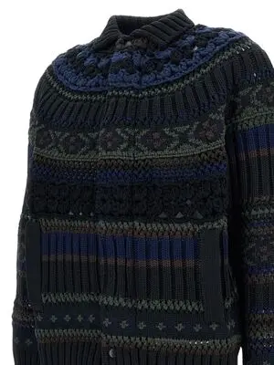 Sacai Multicolor Jacquard Knit Jacket