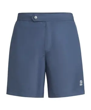 Brunello Cucinelli Logo Swim Shorts - Blue