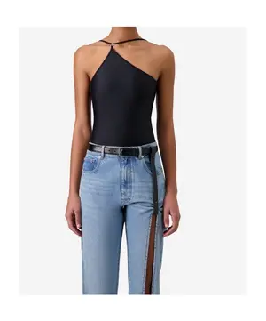 Coperni Asymmetrical One-shoulder Swimsuit - Black