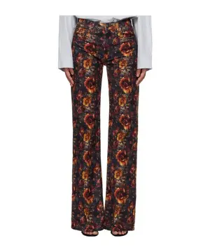 R13 Straight-leg High-waisted Printed Jeans