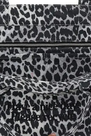 GANNI Leopard Printed Sequinned Tote Bag - Grey