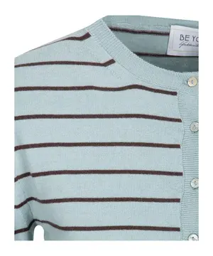 BE YOU Striped Cropped Cardigan