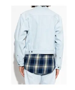 Dsquared2 Distressed Denim Jacket With Frayed Collar - Light Blue