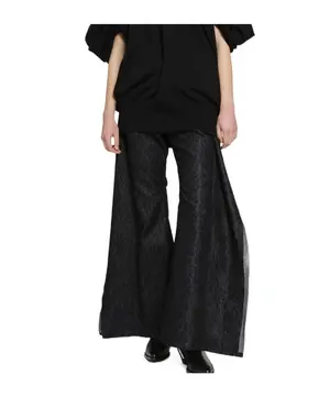 Junya Watanabe Floral Jacquard Wide Leg Trousers