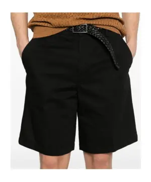Zegna Flat-front Belt Loop Shorts - Black