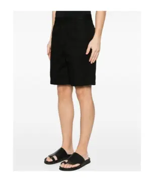 Zegna Flat-front Belt Loop Shorts - Black
