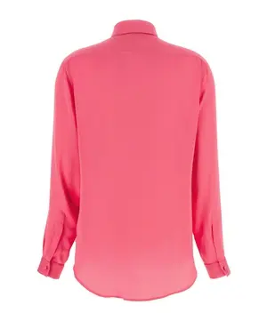 TOM FORD Pleated Tuxedo Shirt - Fuchsia