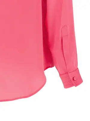 TOM FORD Pleated Tuxedo Shirt - Fuchsia