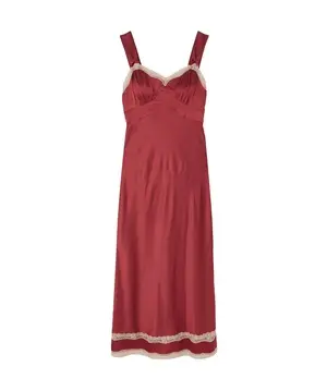 Rixo Sleeveless Midi Dress With Lace Trim