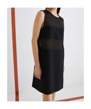 Marella Sleeveless Flared Bi-material Dress