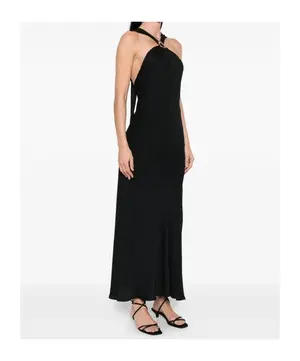 FORTE_FORTE Sleeveless Halter Neck Maxi Dress With Ring Detail