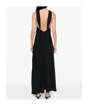 FORTE_FORTE Sleeveless Halter Neck Maxi Dress With Ring Detail