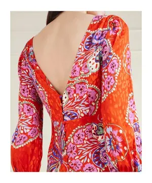 Rixo Marni Maxi Dress With Long Sleeves And Open Back