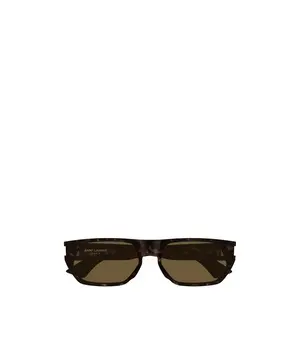 Saint Laurent Geometric Frame Sunglasses - Black