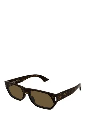 Saint Laurent Geometric Frame Sunglasses - Black