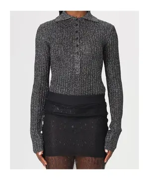 THE FRANKIE SHOP Ribbed Knit Bodysuit With Polo Collar