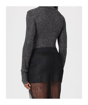THE FRANKIE SHOP Ribbed Knit Bodysuit With Polo Collar
