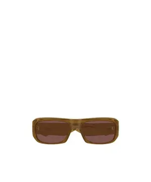 Saint Laurent Rectangular Frame Sunglasses - Brown
