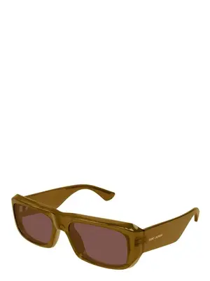 Saint Laurent Rectangular Frame Sunglasses - Brown