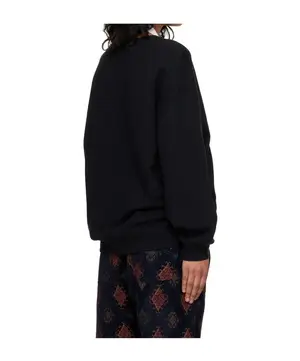 R13 Flaming Heart Oversized Crew Neck Sweatshirt