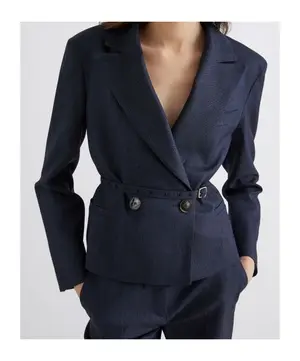 Marella Short Belted Double-breasted Jacket