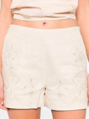 TWINSET Floral Lace Shorts