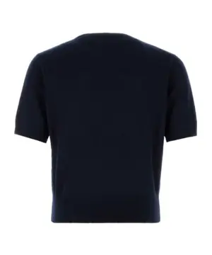 JIL SANDER Short Sleeve Knitted Sweater - Black