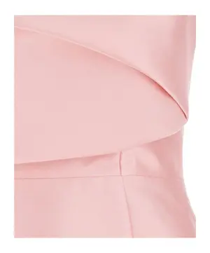 Solace Kiki Off-shoulder Draped Midi Dress - Pink