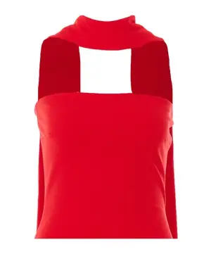Solace Martine Shawl Detail Dress - Red