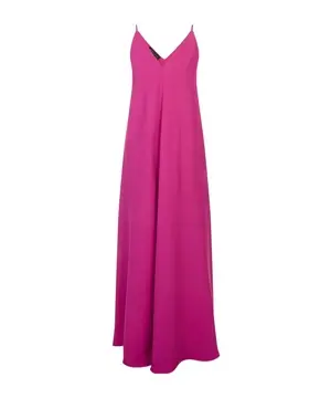 GIANLUCA CAPANNOLO V-neck Spaghetti Strap Maxi Dress - Pink