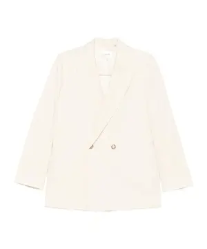 FRAME The Lounge Double-breasted Peak-lapel Blazer - Off-white