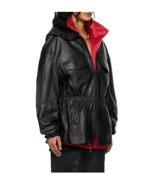 THE FRANKIE SHOP Carnaby Funnel Neck Leather Jacket