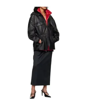 THE FRANKIE SHOP Carnaby Funnel Neck Leather Jacket