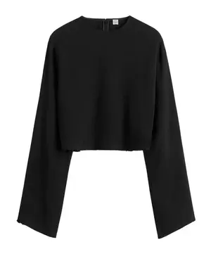 TOTEME Long-sleeved Crewneck Top With Straight Hem