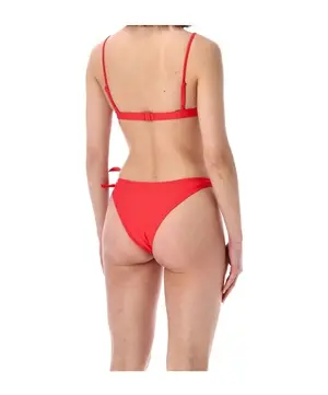 Coperni Floral Detail Bikini Top - Red