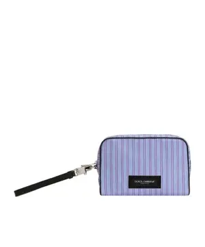 Dolce & Gabbana Striped Poplin Pouch - Blue