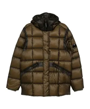 C.P. COMPANY Hooded Quilted Jacket - Black