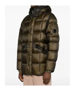C.P. COMPANY Hooded Quilted Jacket - Black