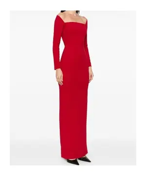 Solace Lolita Square Neck Long-sleeved Gown - Red