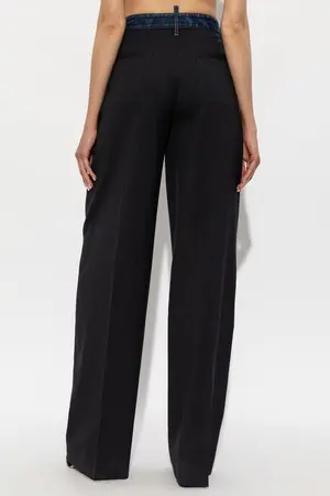 Dsquared2 Tailored Wide-leg Pants With Front Pleats