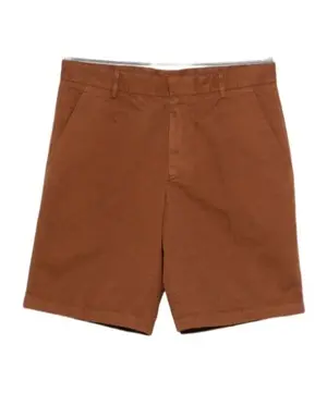 Zegna Flat-front Belt Loop Shorts - Brown