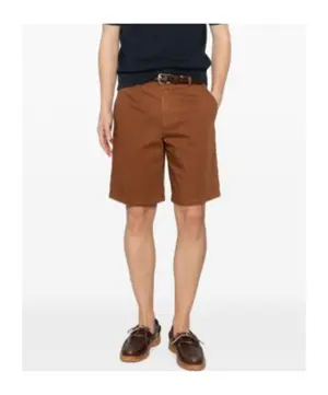 Zegna Flat-front Belt Loop Shorts - Brown