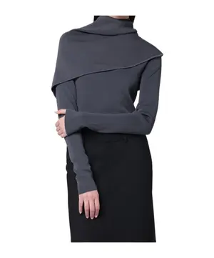 ENTIRE STUDIOS Asymmetrical Panel Knitted Sweater - Black